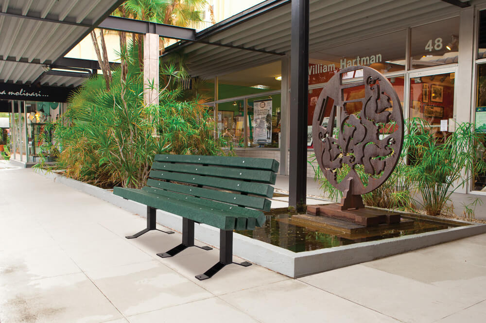 Recycled Bench with Back 4 X 4 Planks