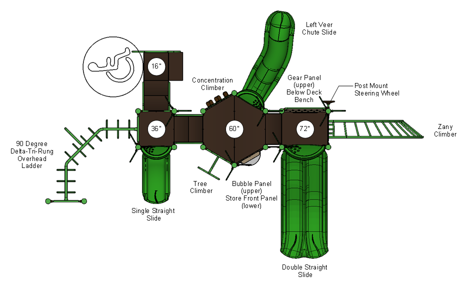 Timber Towers - Nature Themed Playground Structure