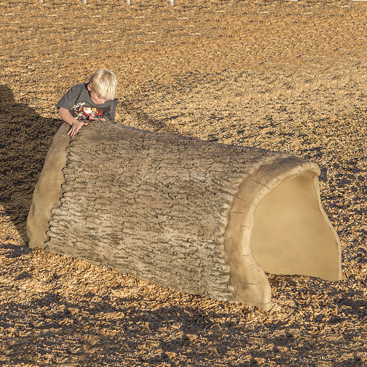 Choose the 6' or 4' Log Tunnel for natural-looking playgrounds